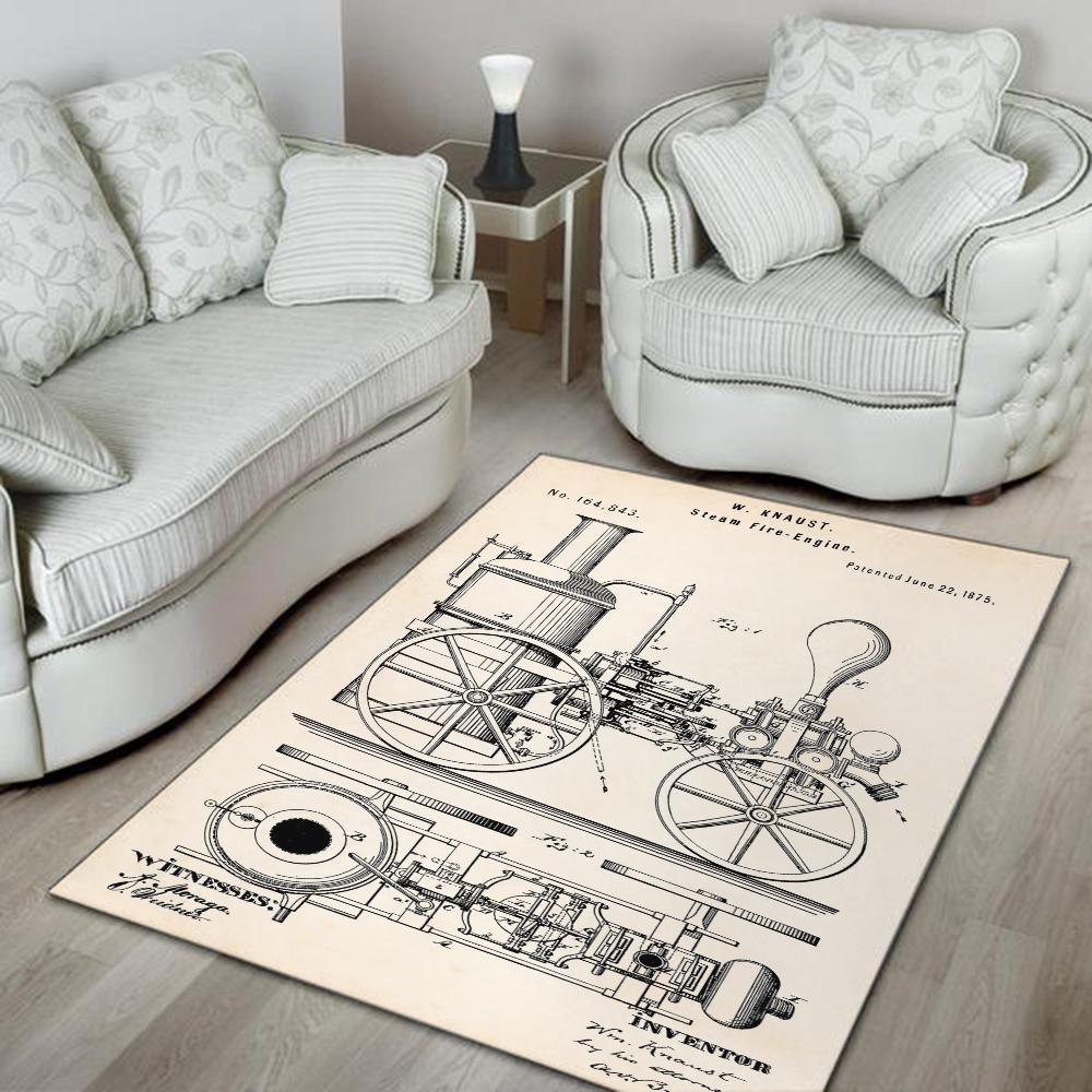 Locomotive rug Locomotive Railway Railroad 04853 - Rustypod Store