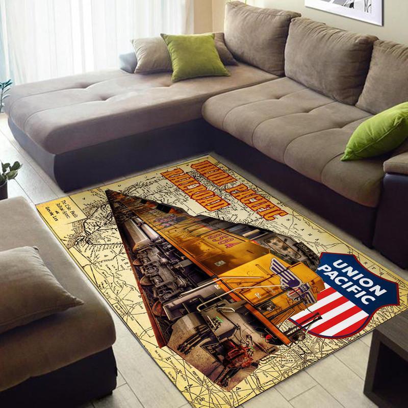 Union pacific railroad railway train rug 05169 - Rustypod Store