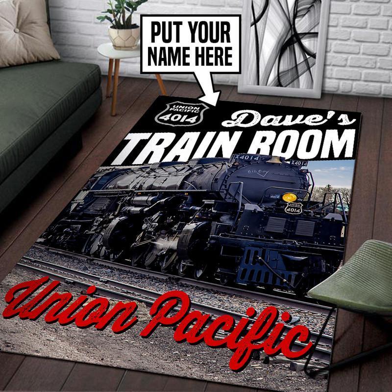 Personalized Union Pacific Big Bog 4014 railroad rug 05304 - Rustypod Store
