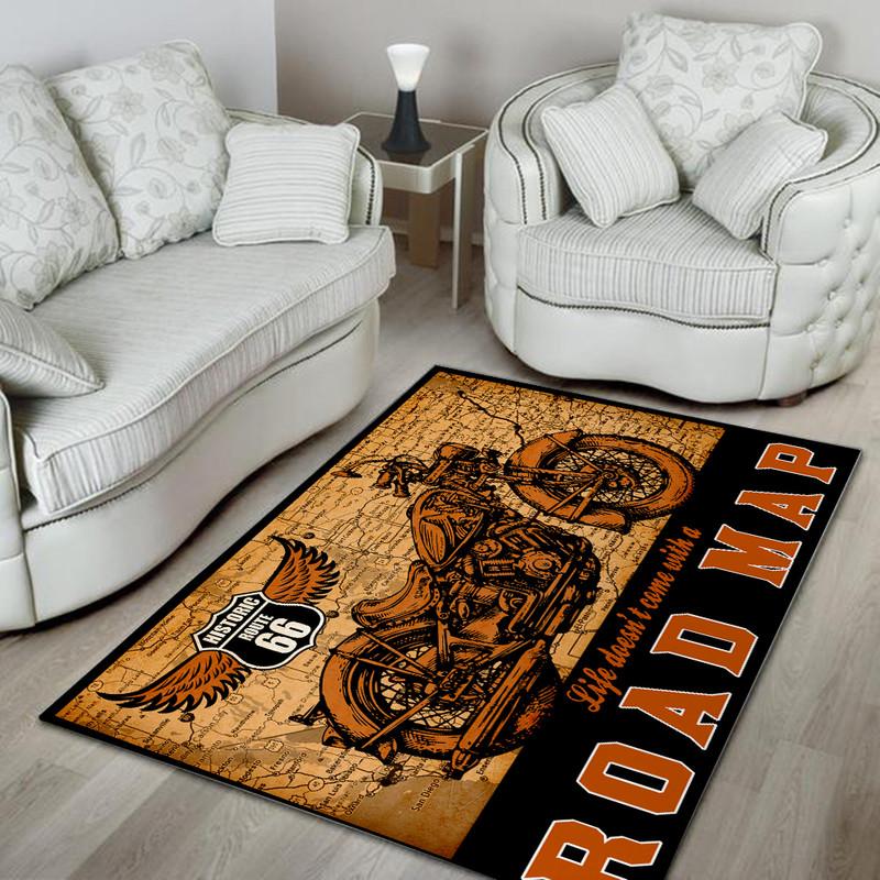 Road Map Route 66 Motorcycle rug 05420 - Rustypod Store