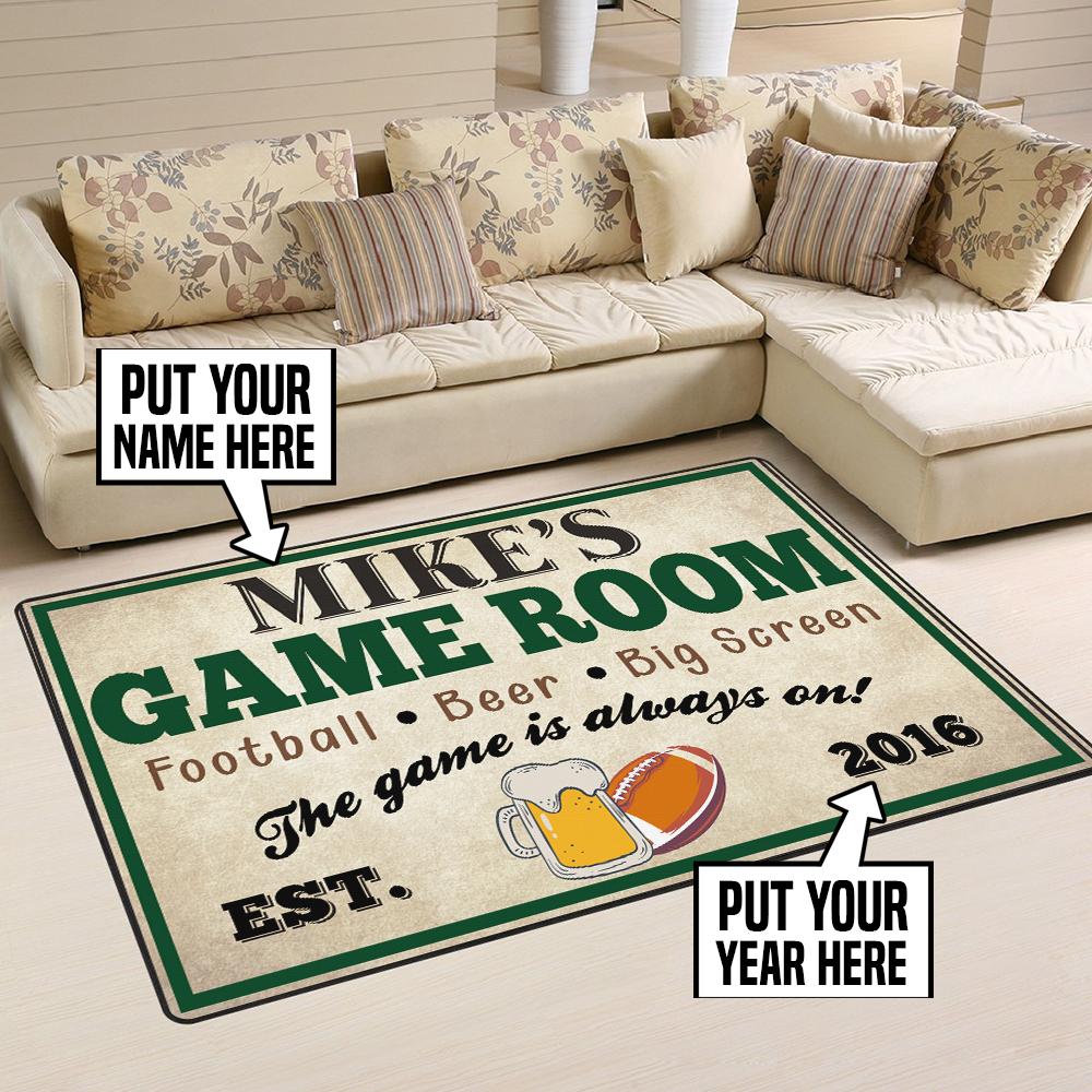 personalized game room rug 05525 - Rustypod Store