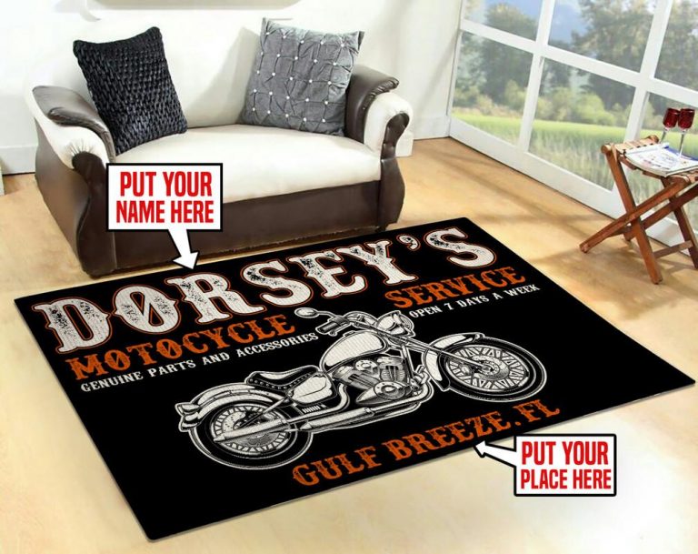 personalized motorcycle service rug 05771 - Rustypod Store