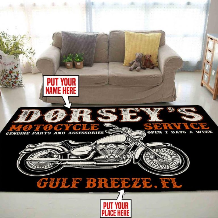 personalized motorcycle service rug 05771 - Rustypod Store