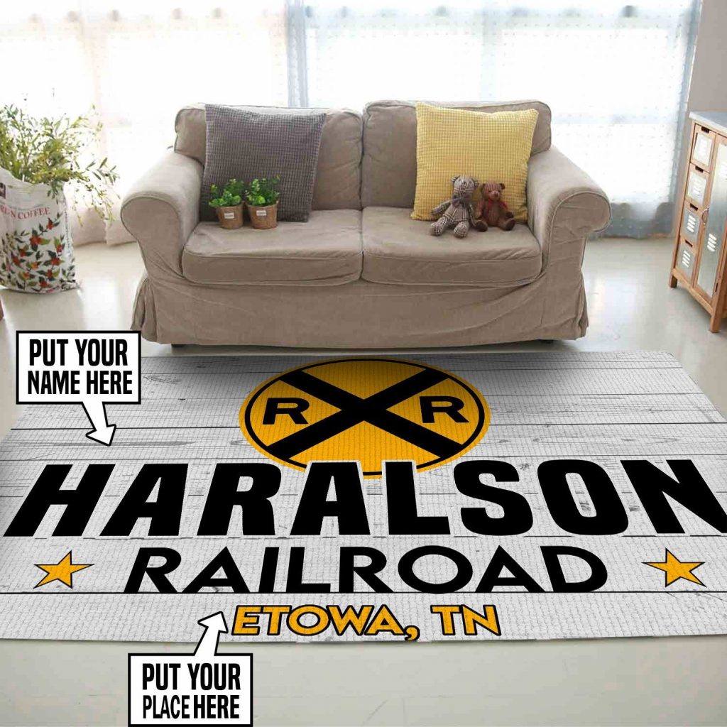 Personalized railroad rug 05804 - Rustypod Store