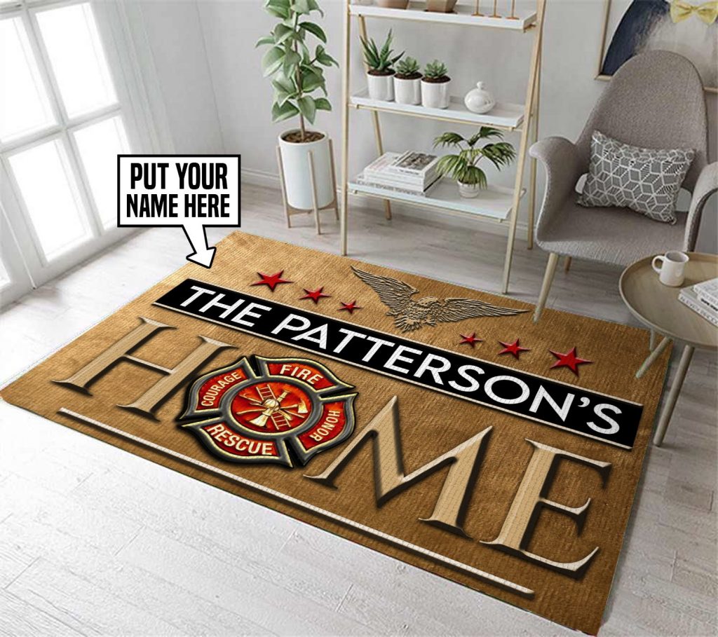 personalized firefighter rug 05910 - Rustypod Store