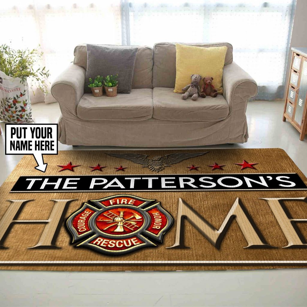 personalized firefighter rug 05910 - Rustypod Store