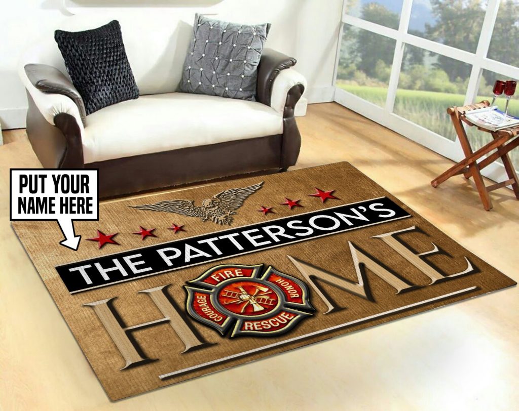 personalized firefighter rug 05910 - Rustypod Store