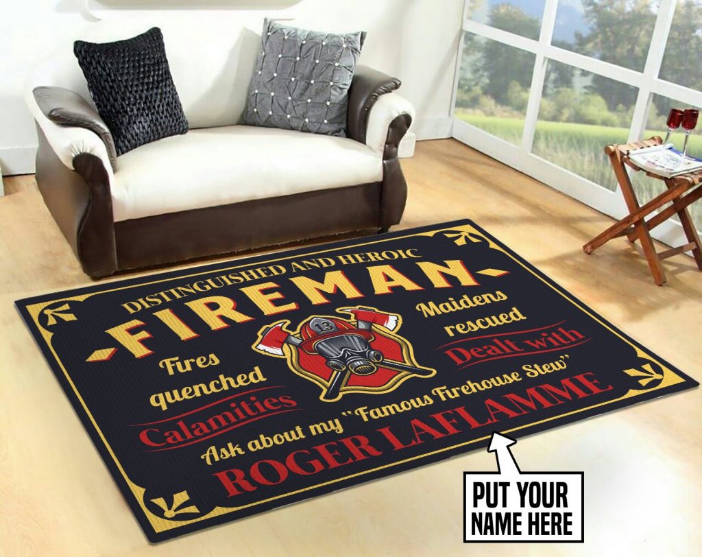 personalized firefighter rug 05953 - Rustypod Store