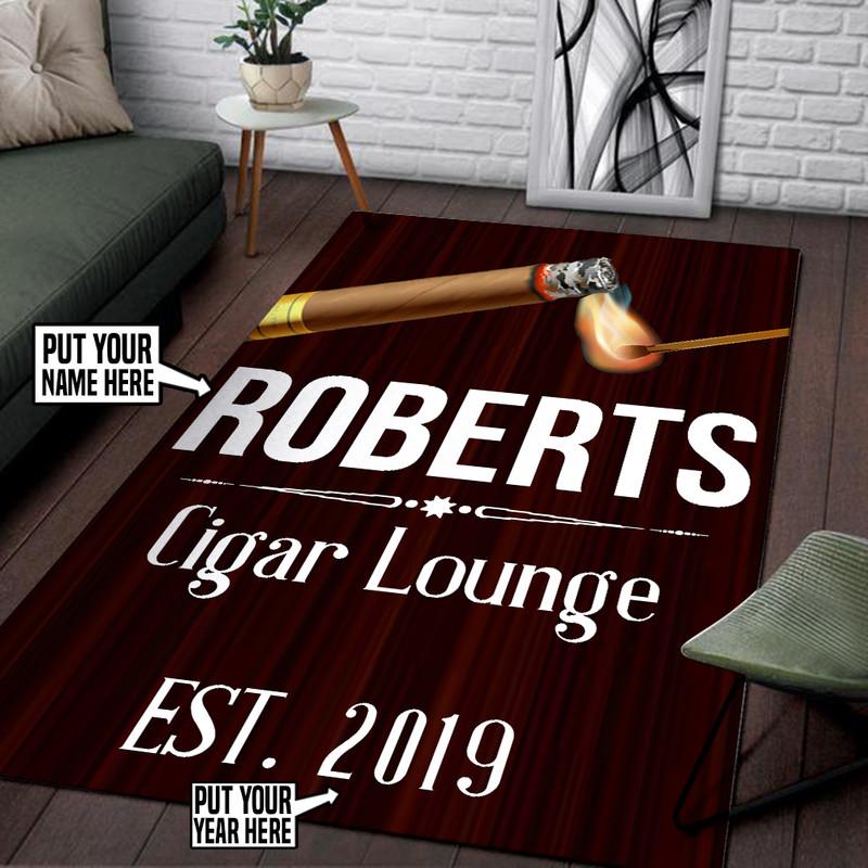 personalized cigar lounge rug 05990 - Rustypod Store