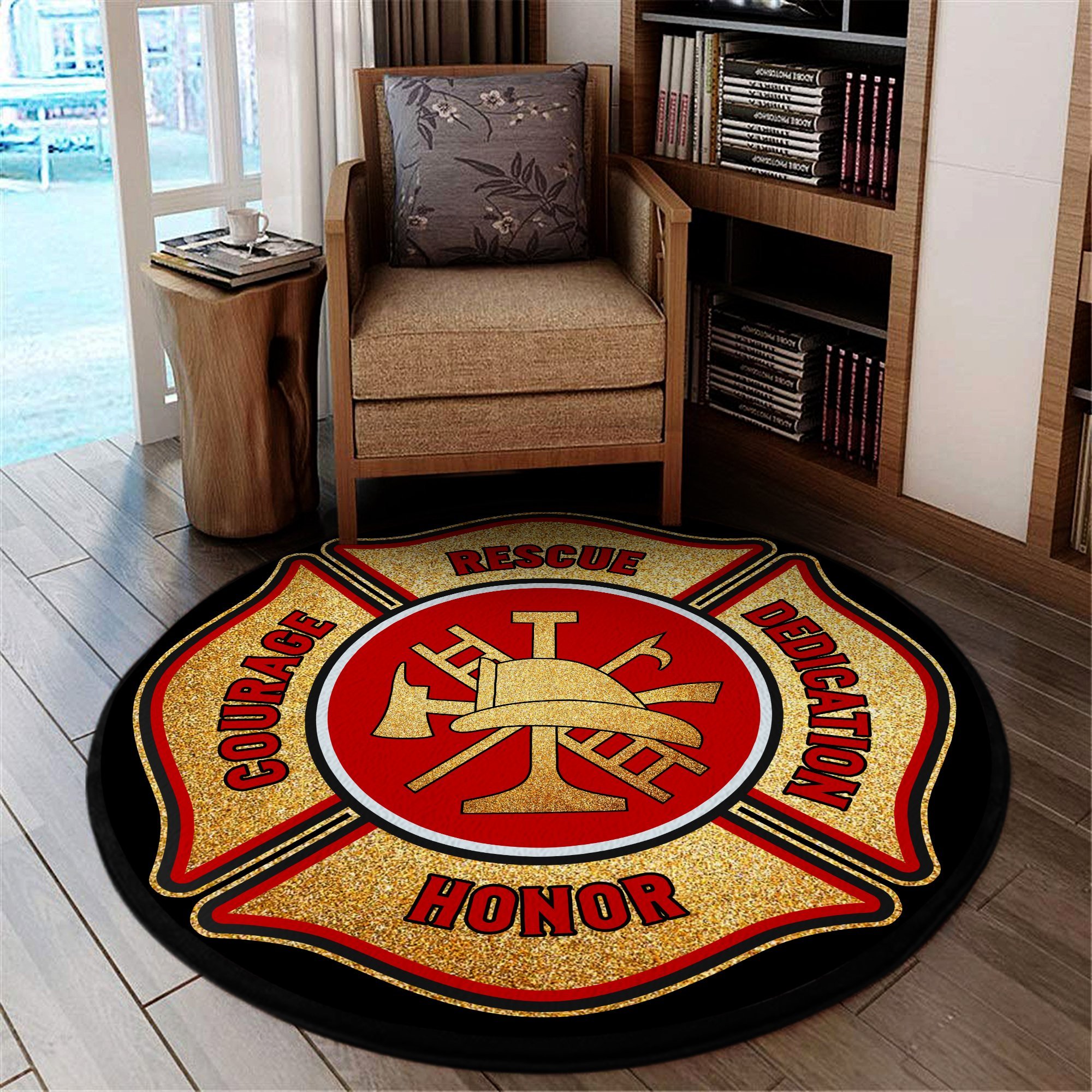firefighter round mat 05996 - Rustypod Store