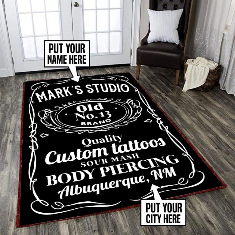 personalized tattoo studio rug 06050 - Rustypod Store