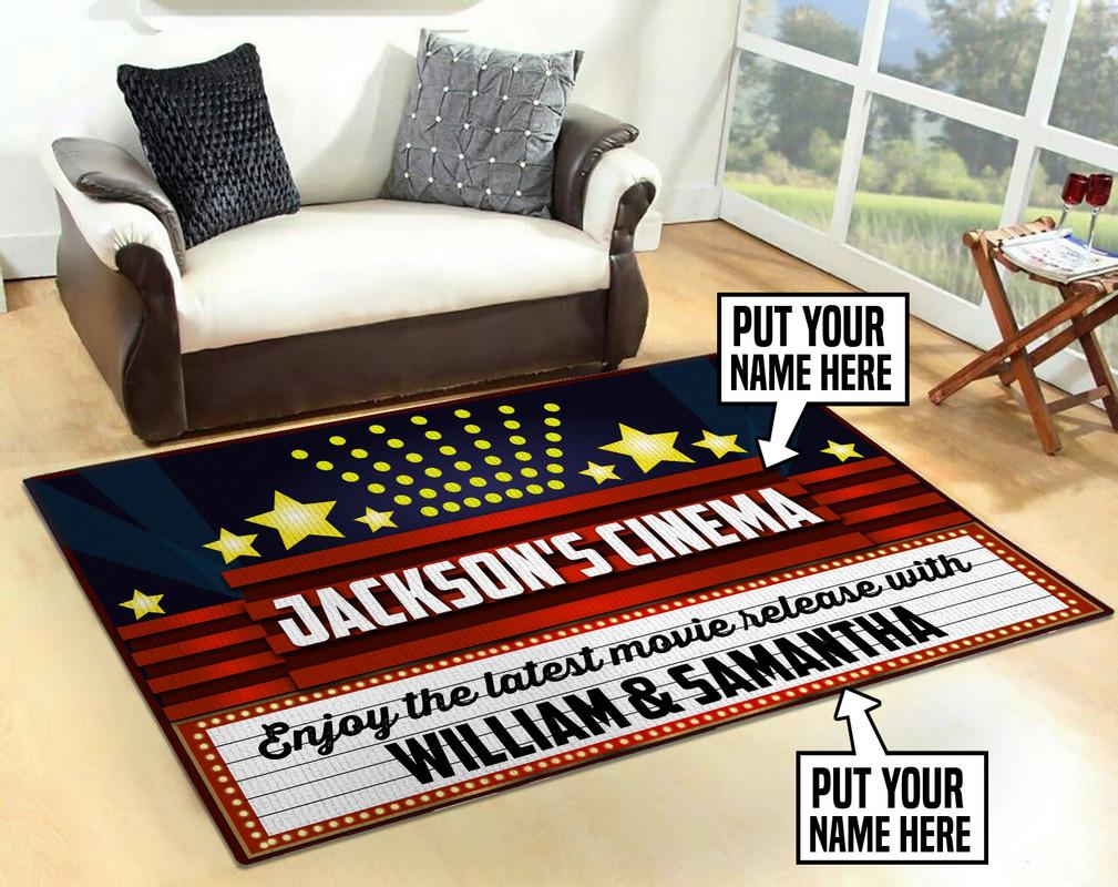 personalized home theater rug 06191 - Rustypod Store