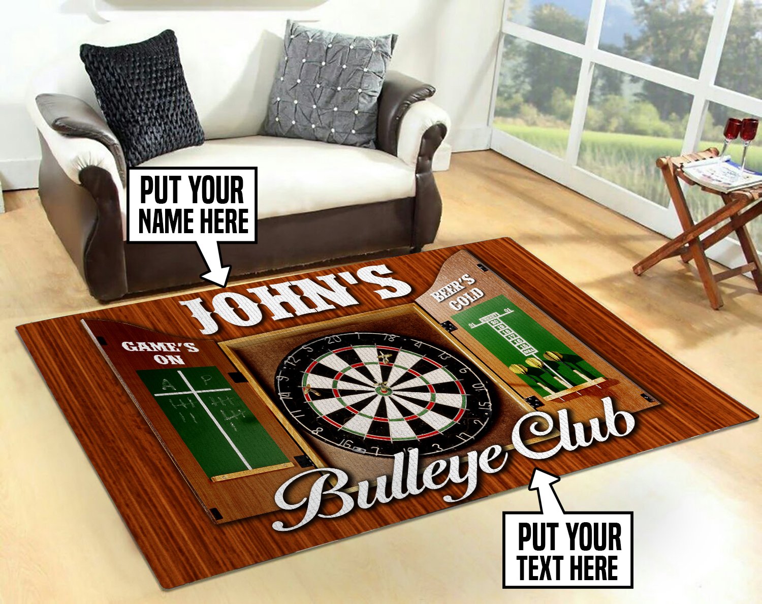 personalized darts room rug 06234 - Rustypod Store