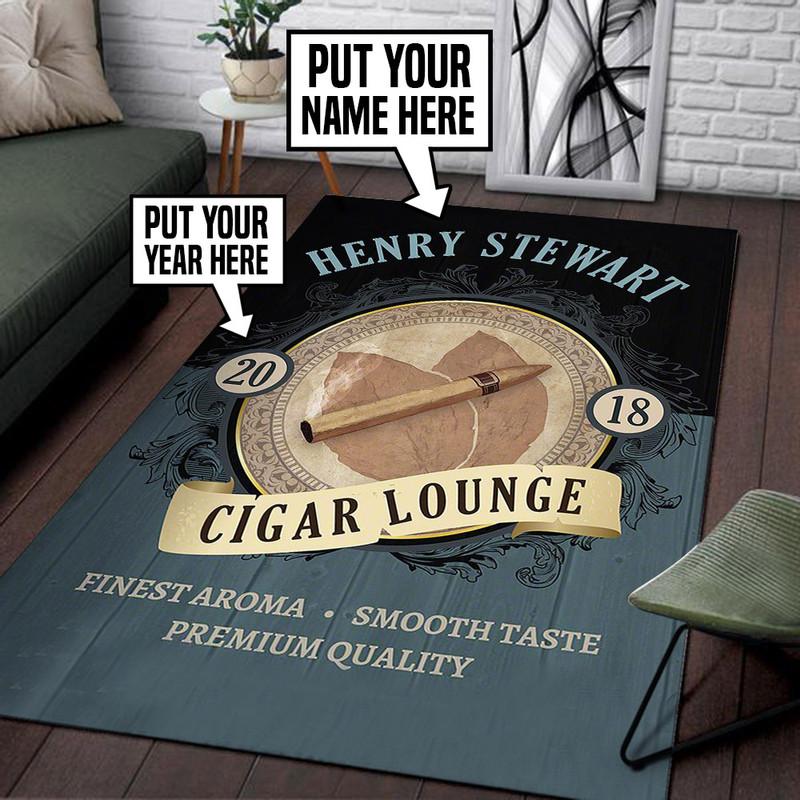 personalized cigar lounge rug 06255 - Rustypod Store