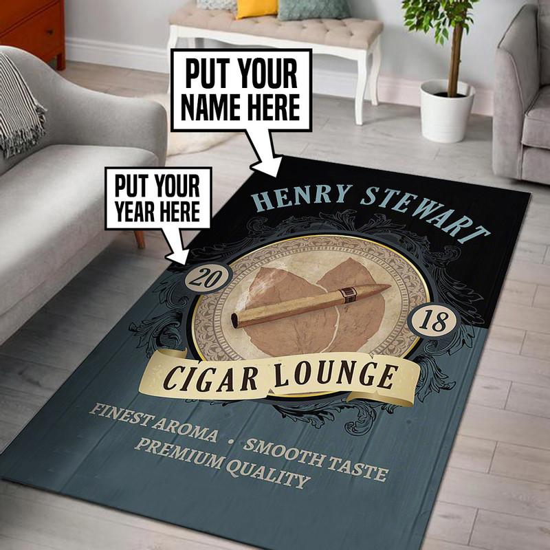 personalized cigar lounge rug 06255 - Rustypod Store