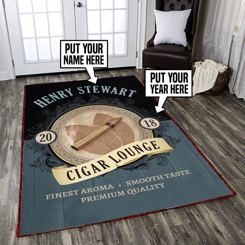 personalized cigar lounge rug 06255 - Rustypod Store