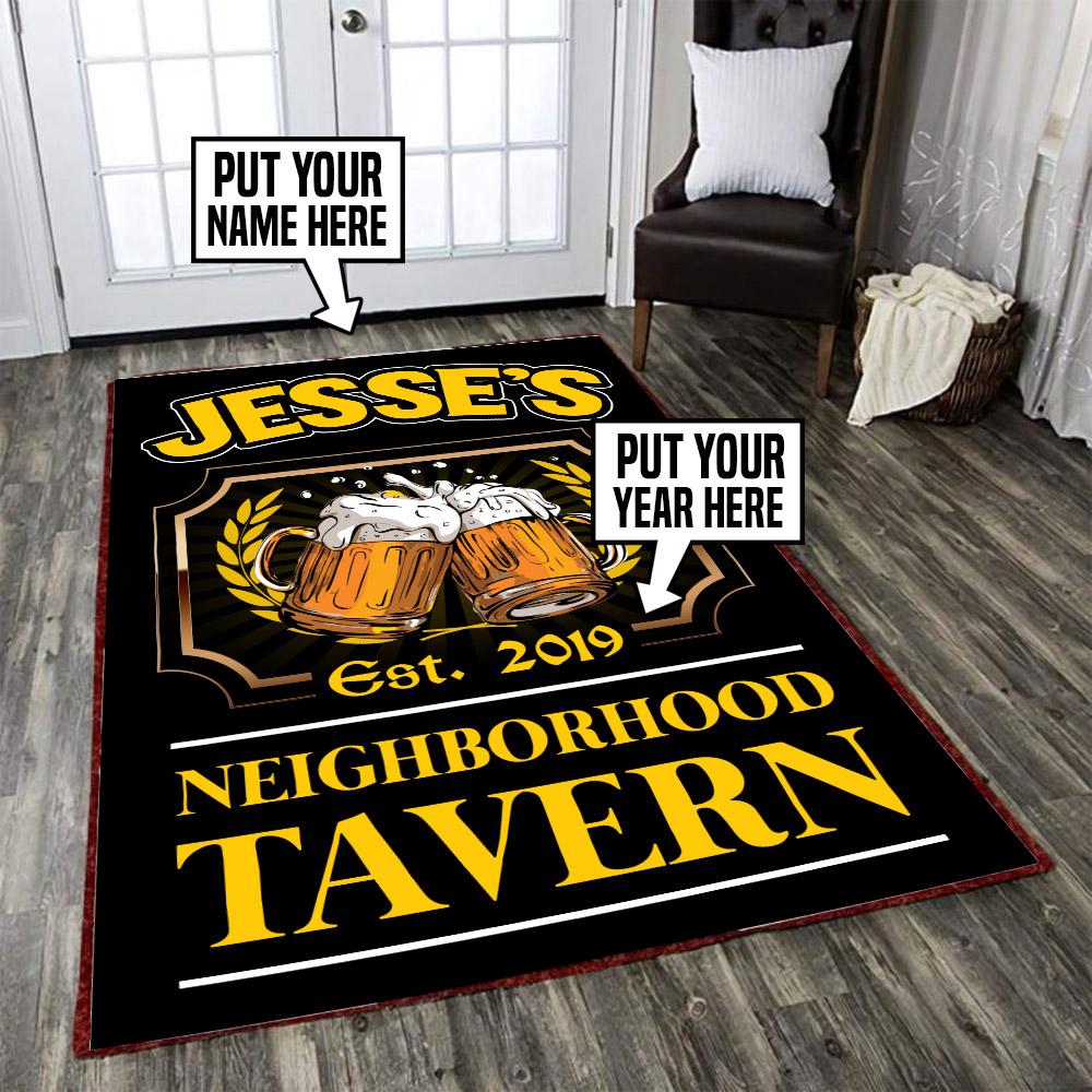personalized neighborhood tavern rug 06257 - Rustypod Store