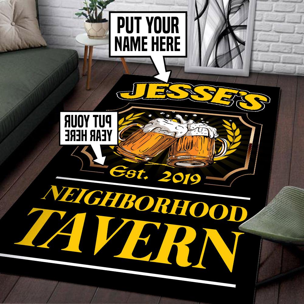 personalized neighborhood tavern rug 06257 - Rustypod Store
