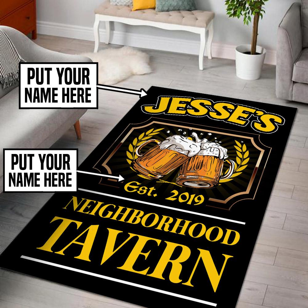 personalized neighborhood tavern rug 06257 - Rustypod Store
