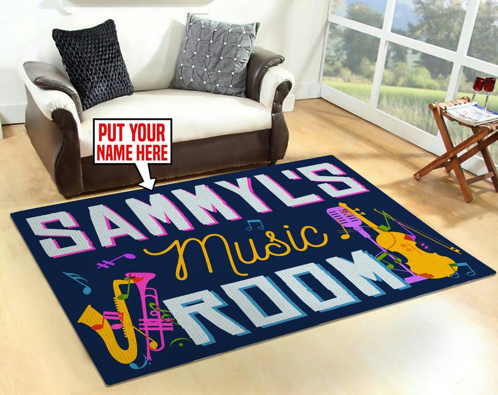 personalized music room rug 06300 - Rustypod Store