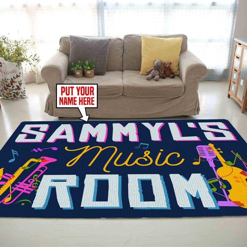 personalized music room rug 06300 - Rustypod Store