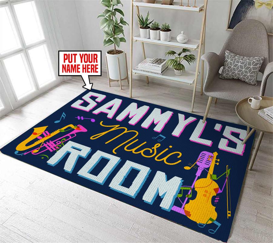 personalized music room rug 06300 - Rustypod Store