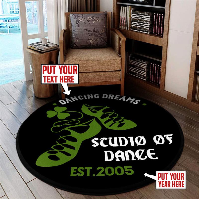 personalized irish dancing round mat 06390 - Rustypod Store