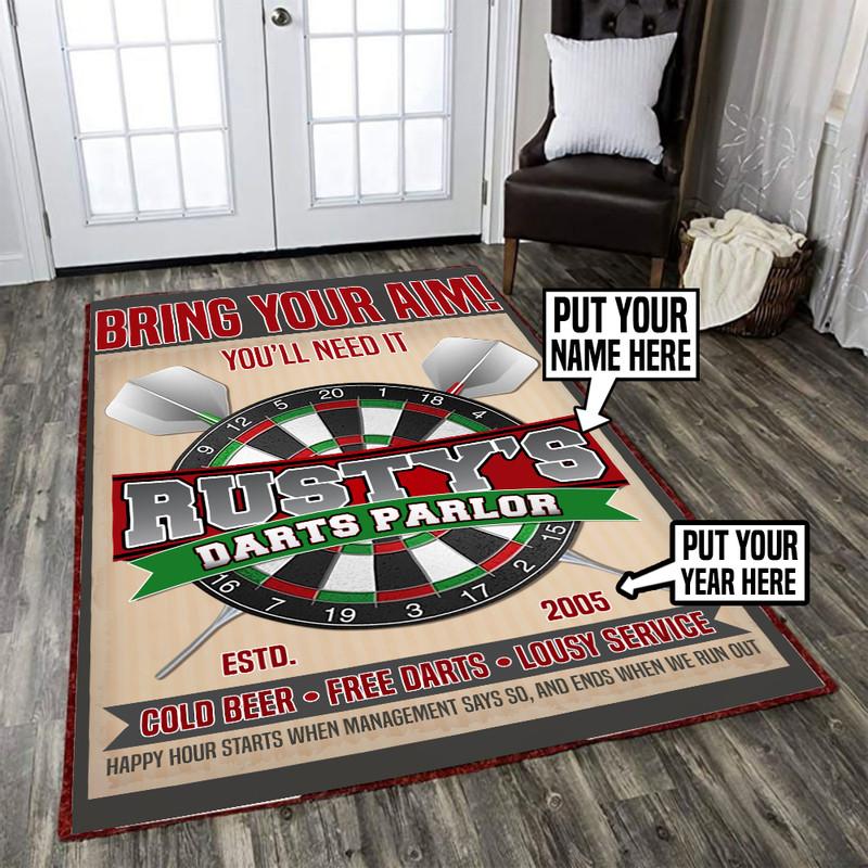 personalized darts room rug 06392 - Rustypod Store