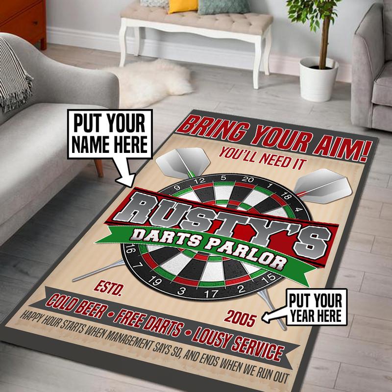 personalized darts room rug 06392 - Rustypod Store