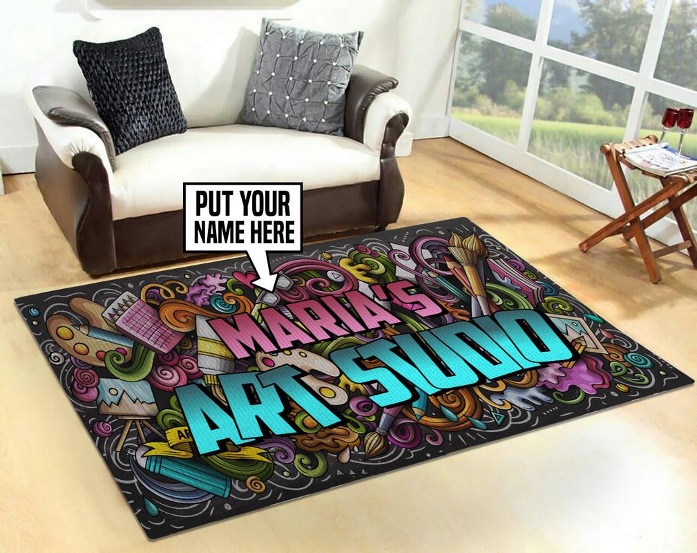personalized art studio rug 06449 - Rustypod Store