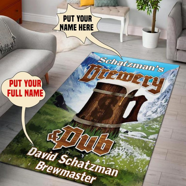 personalized brewery and pub rug 06459 - Rustypod Store