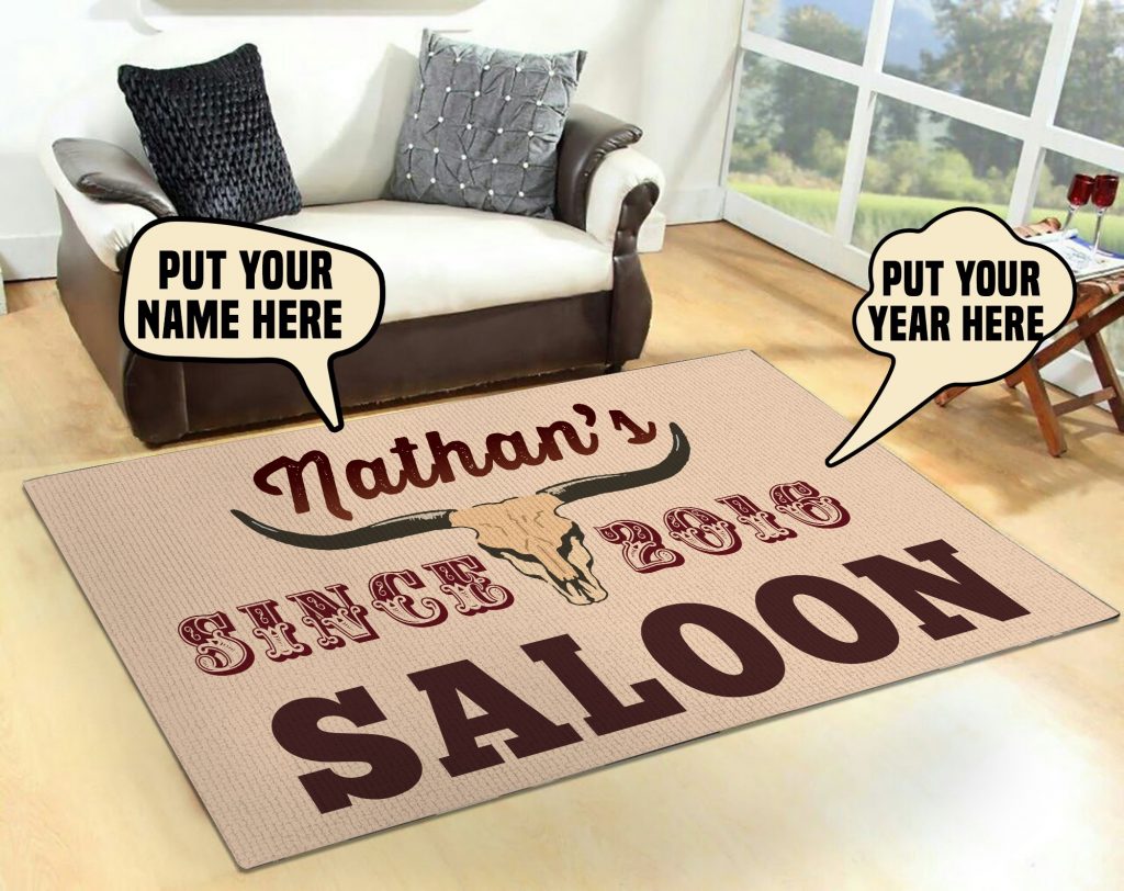 personalized saloon rug 06468 - Rustypod Store