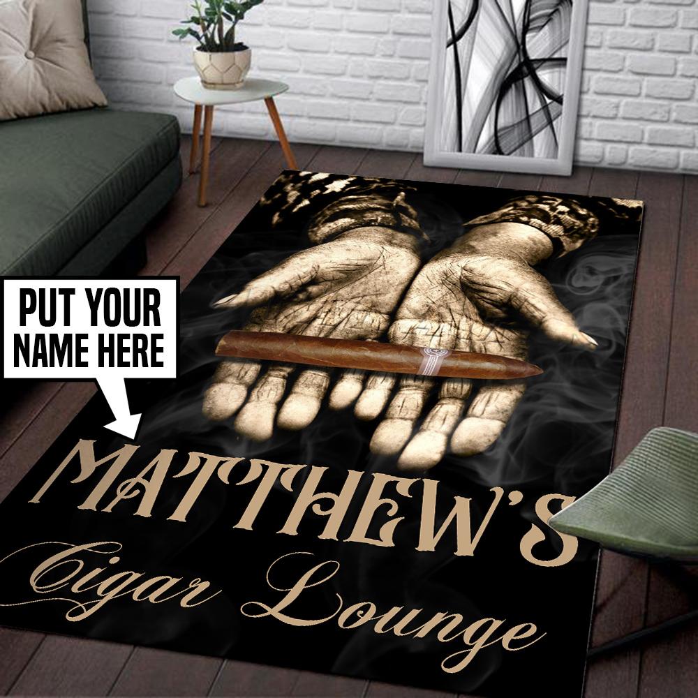 personalized cigar lounge rug 06472 - Rustypod Store