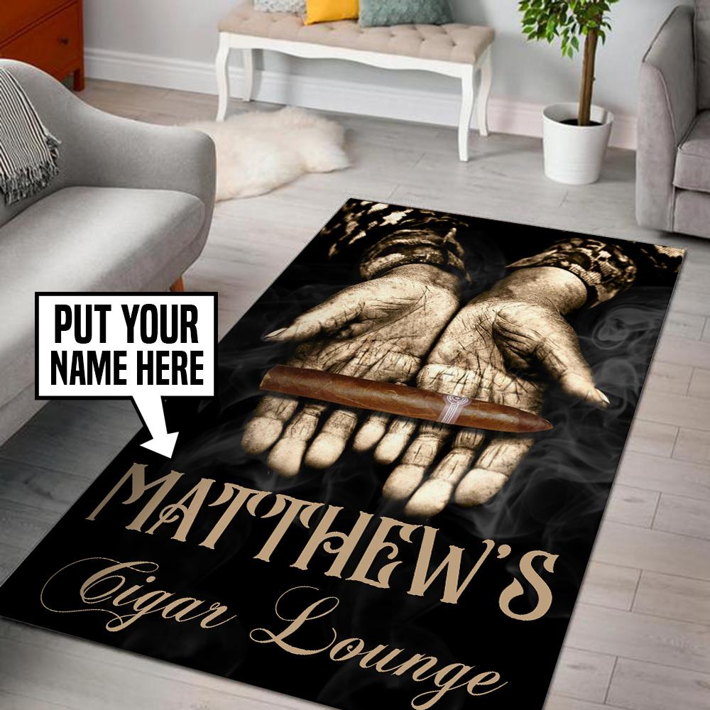personalized cigar lounge rug 06472 - Rustypod Store