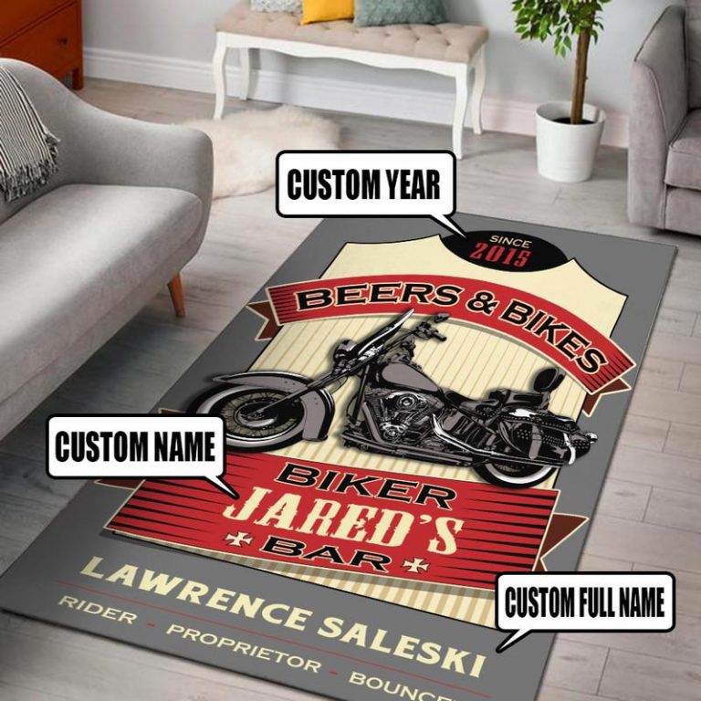 personalized biker bar rug 06857 - Rustypod Store