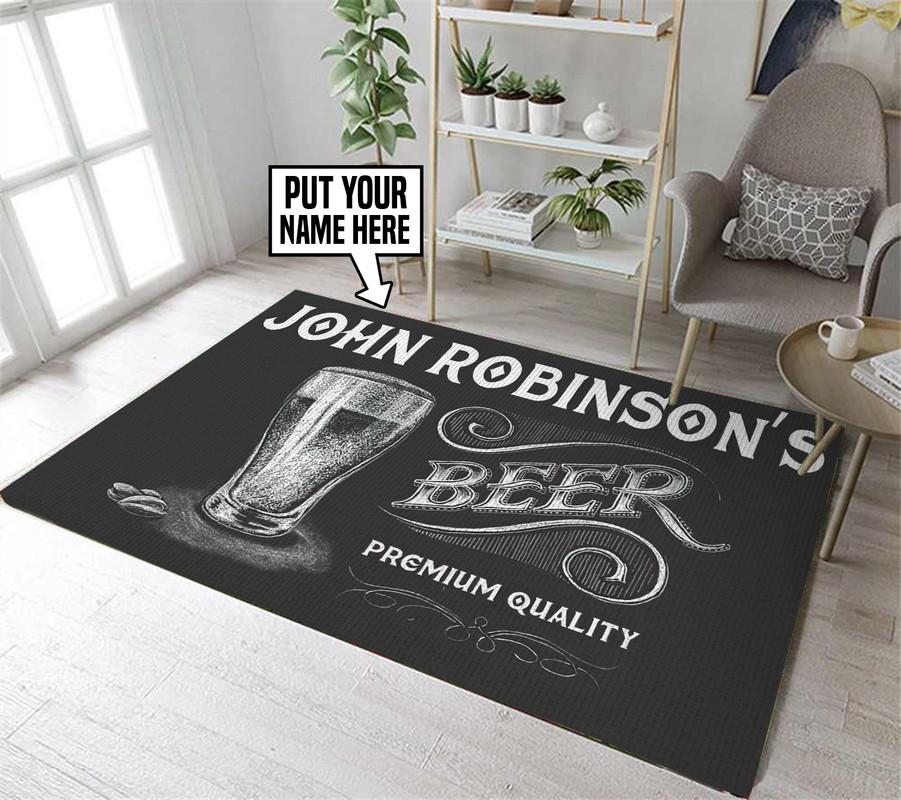 personalized Premium Beer rug 06884 - Rustypod Store
