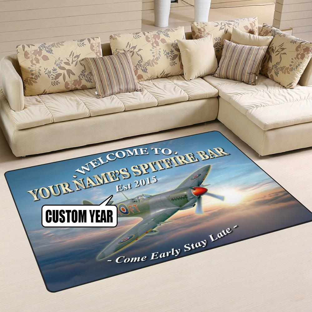 personalized spitfire bar rug 06918 - Rustypod Store