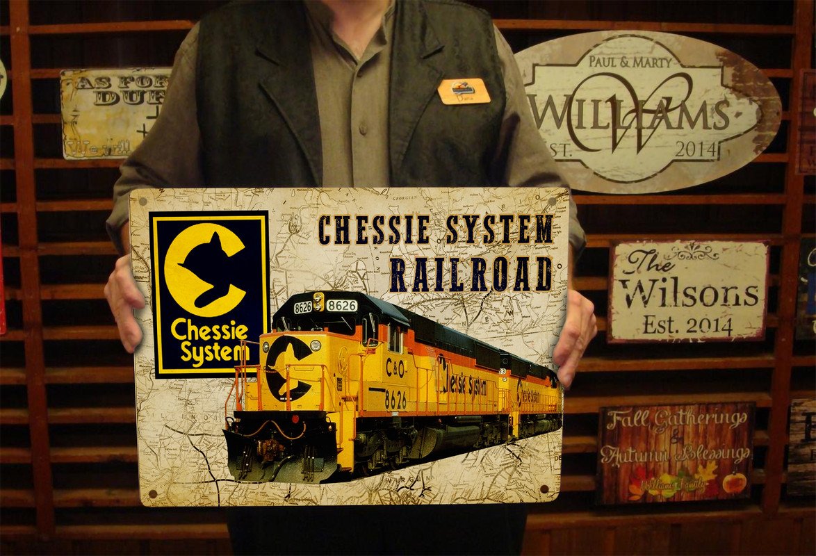 Chessie System locomotive rairoad metal sign, decorate your mancave ...
