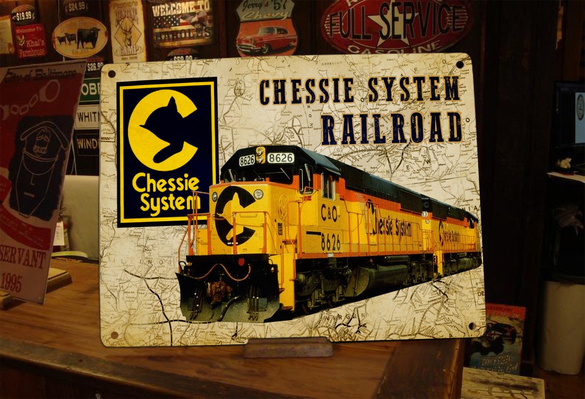 Chessie System locomotive rairoad metal sign, decorate your mancave ...