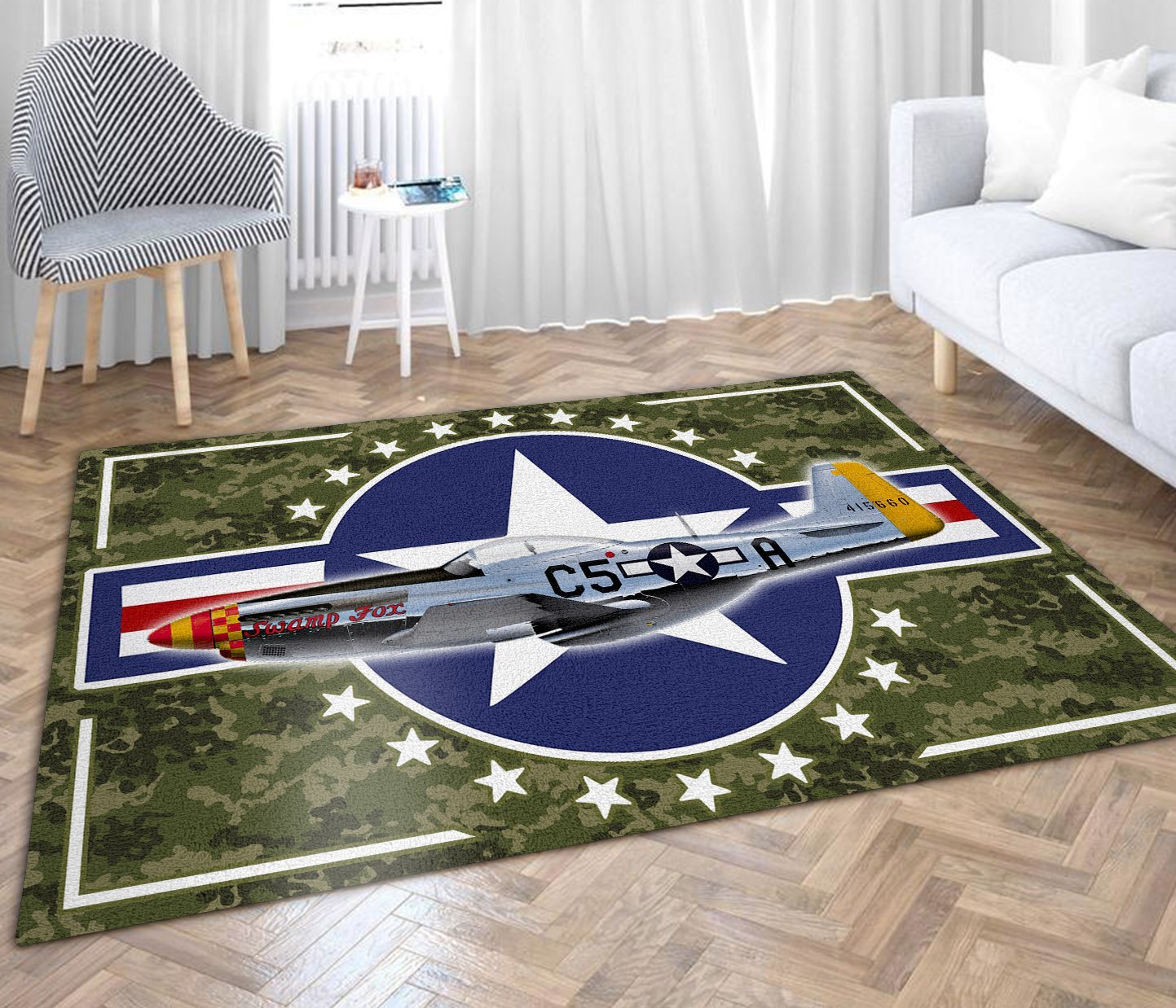 Airplane P-51 Mustang rug 06979 - Rustypod Store
