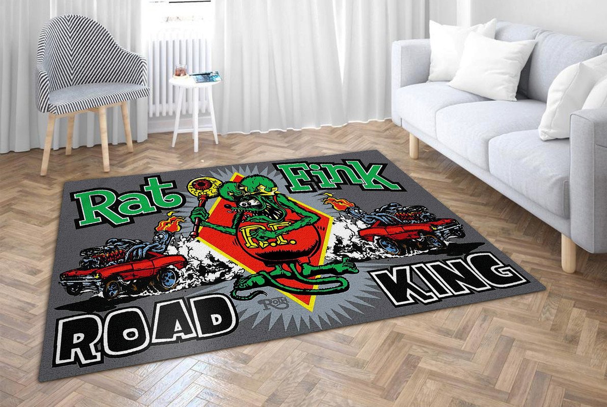 Rat fink Road king hot rod rug 06997 - Rustypod Store