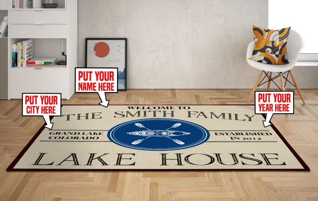 personalized lake house rug 07081 - Rustypod Store