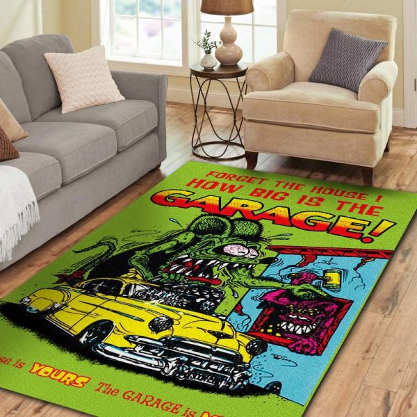 Garage is mine - Rat fink hot rod garage rug 07088 - Rustypod Store