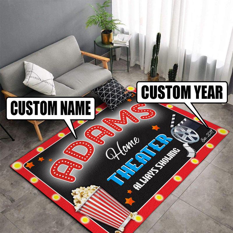 personalized home theater rug 07092 - Rustypod Store