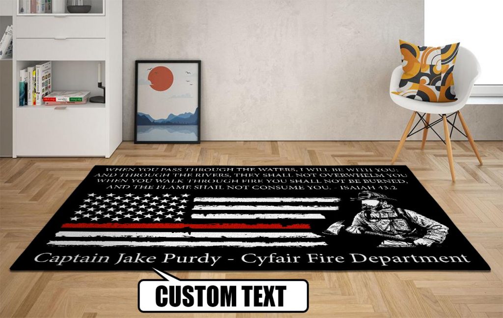 personalized firefighter rug 07197 - Rustypod Store
