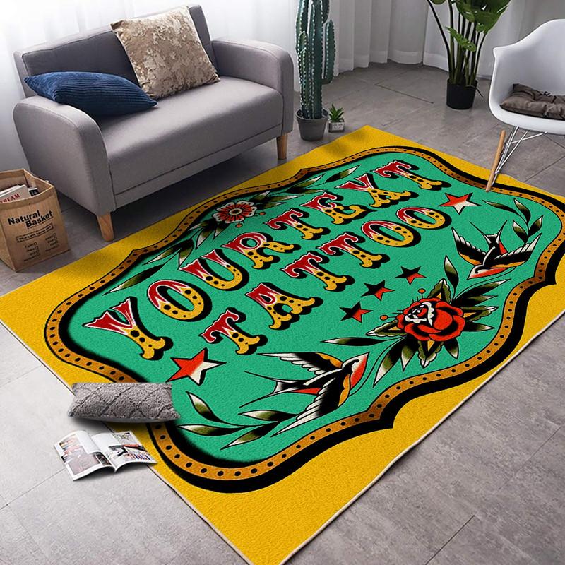 personalized tattoo studio rug 08003 - Rustypod Store