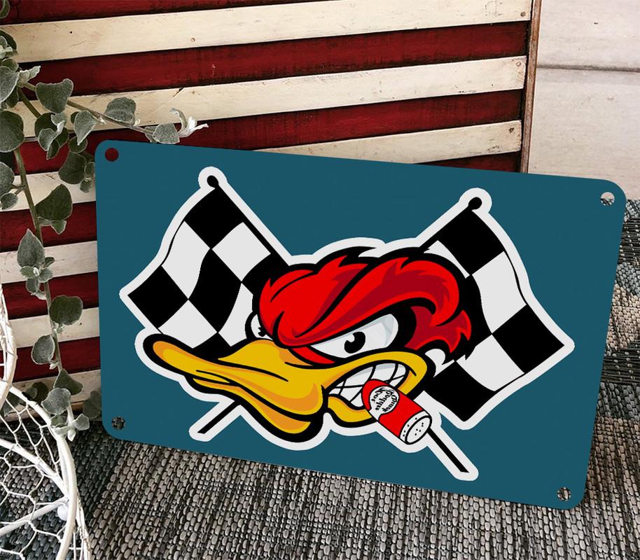 hot rod duck Printed Metal Sign 08034 - Rustypod Store