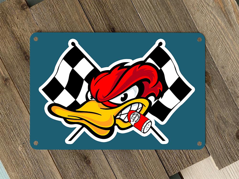 hot rod duck Printed Metal Sign 08034 - Rustypod Store