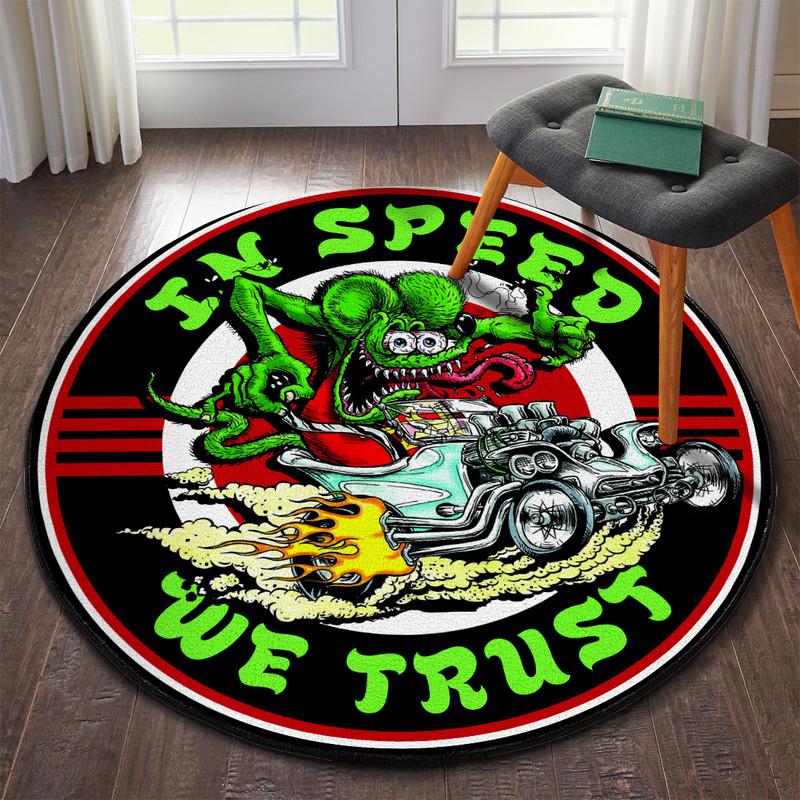 In speed we trust | rat fink round mat 08417 - Rustypod Store