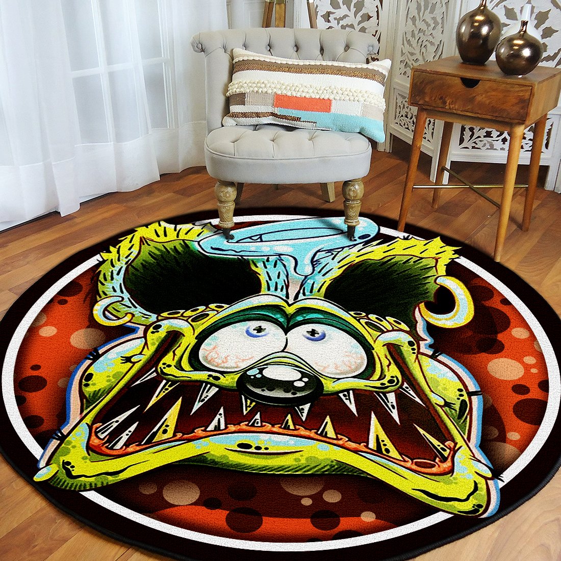 Rat fink hot rod round mat 08425 - Rustypod Store